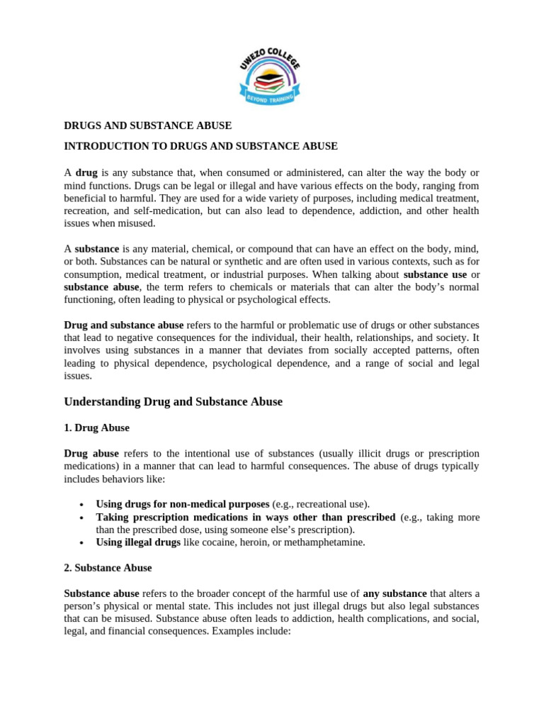 Drug and Substance Abuse | PDF | Substance Abuse | Substance Dependence