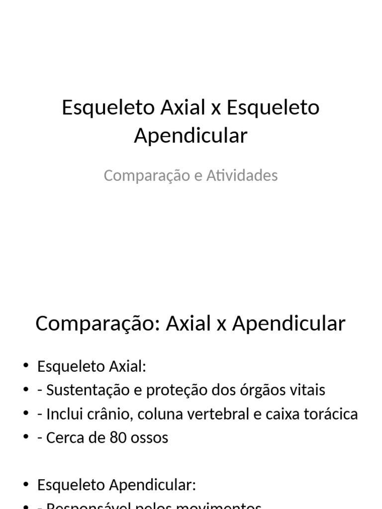 Esqueleto Axial Vs Apendicular | PDF