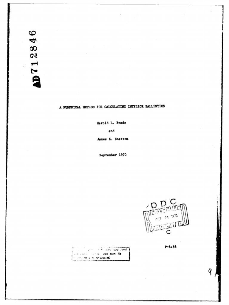 A Numerical Method For Calculating Inter | PDF | Gases | Shell (Projectile)