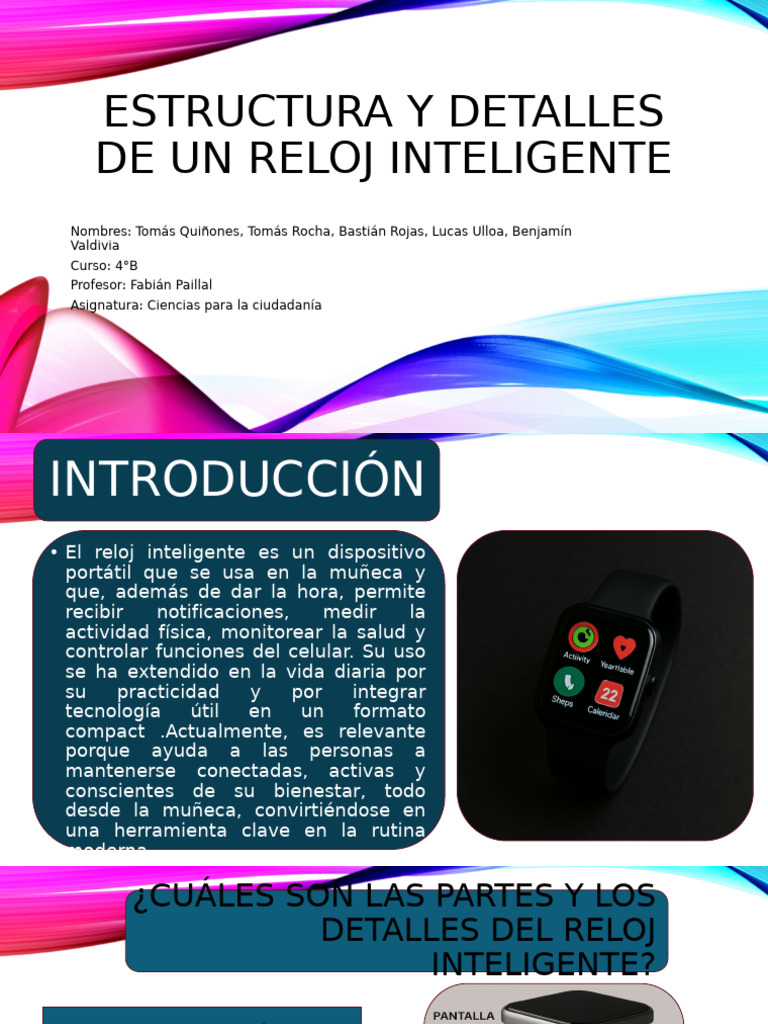 Partes y Funcionamiento del Reloj Inteligente | PDF | Electrónica ...