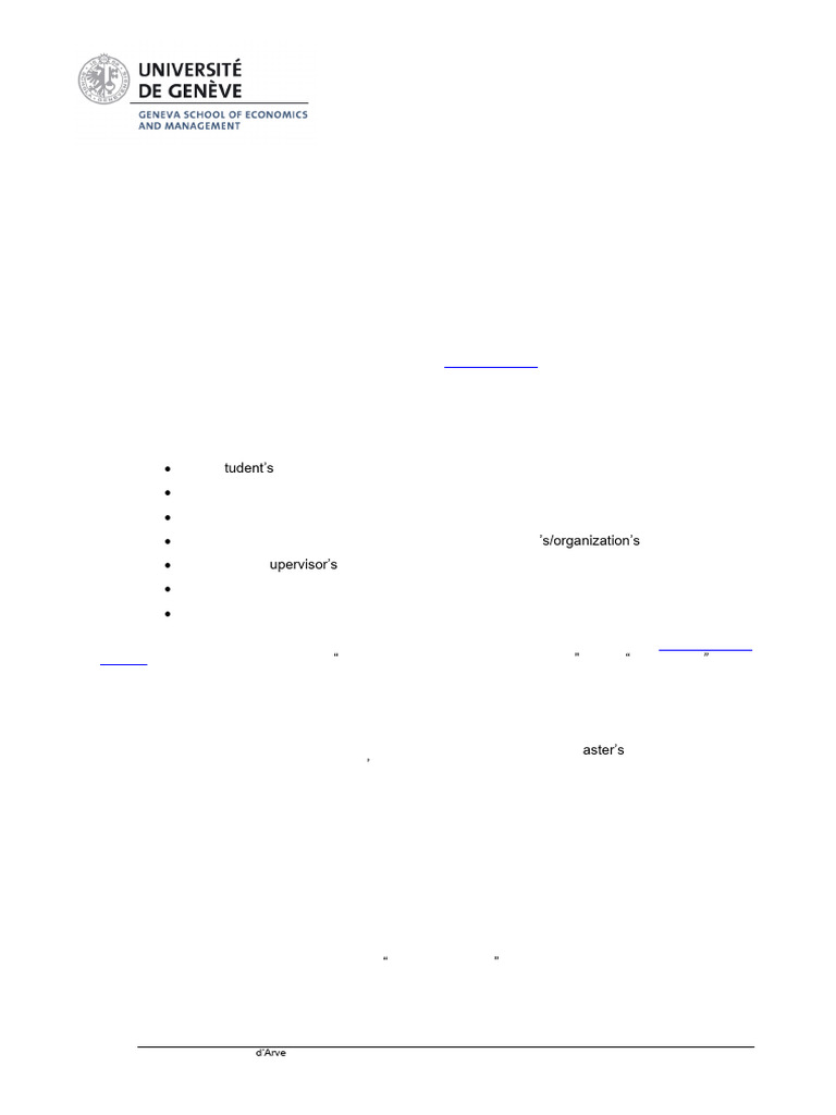 Master Thesis Guidelines for GSEM Students | PDF | Thesis