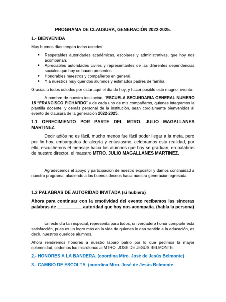 Programa Fin de Curso 2025 (1) - 1 | PDF