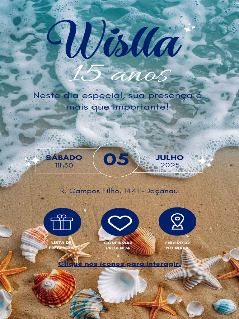 Convite 15 Anos Wislla | PDF