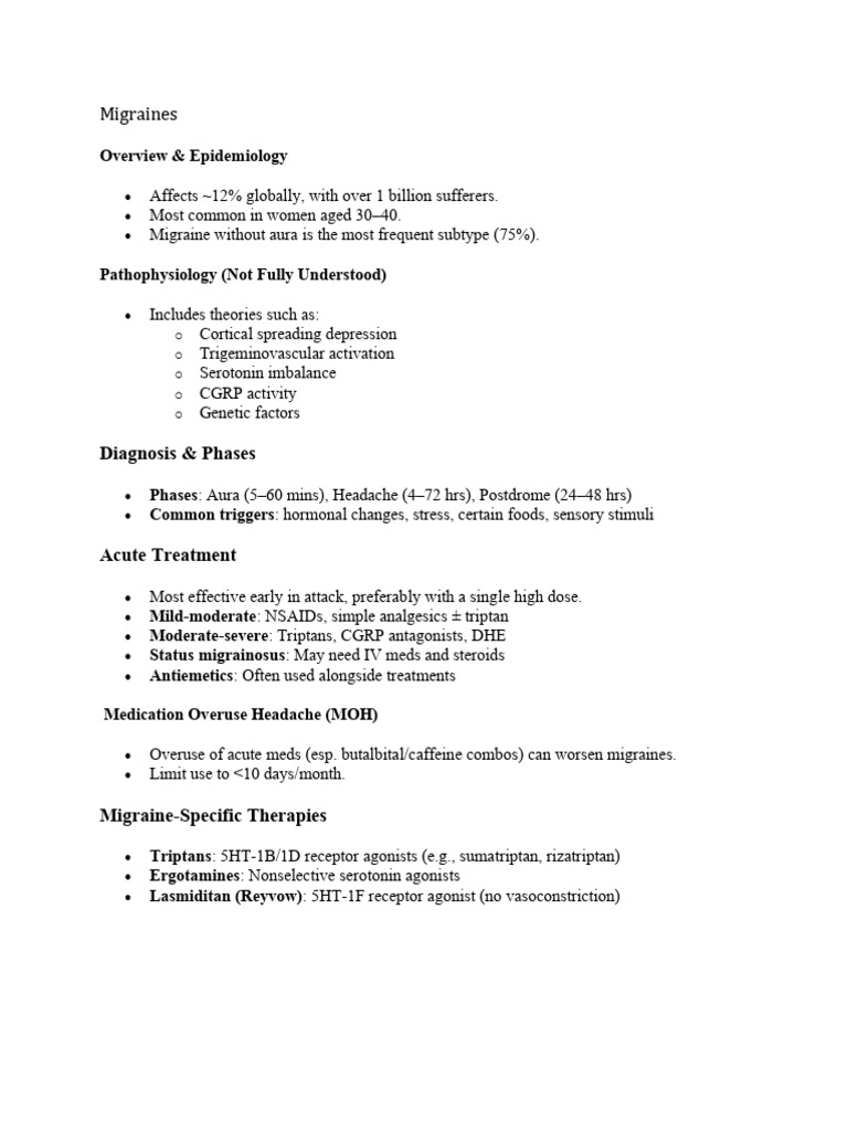 Comprehensive Guide to Migraine Management | PDF