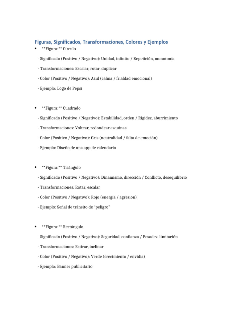 Significado y Uso de Figuras Geométricas | PDF | Color