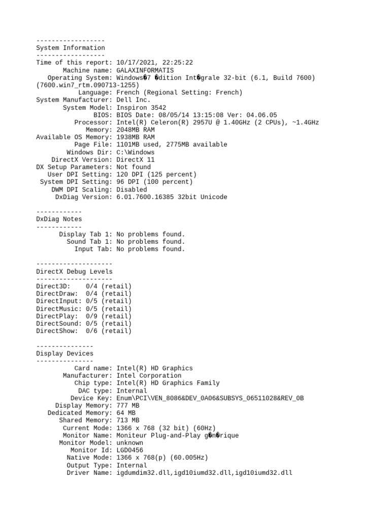 DX Diag | PDF | Codec | Computing