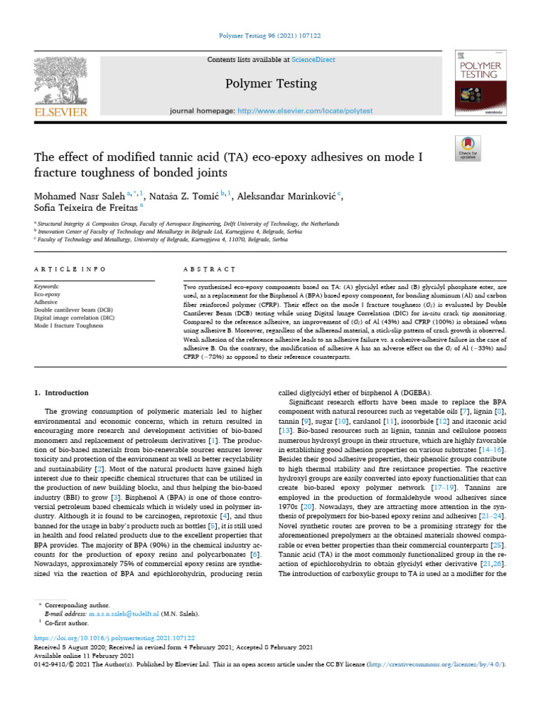 COHESIVE GI GII 1-S2.0-S0142941821000726-Main | PDF | Epoxy | Fracture