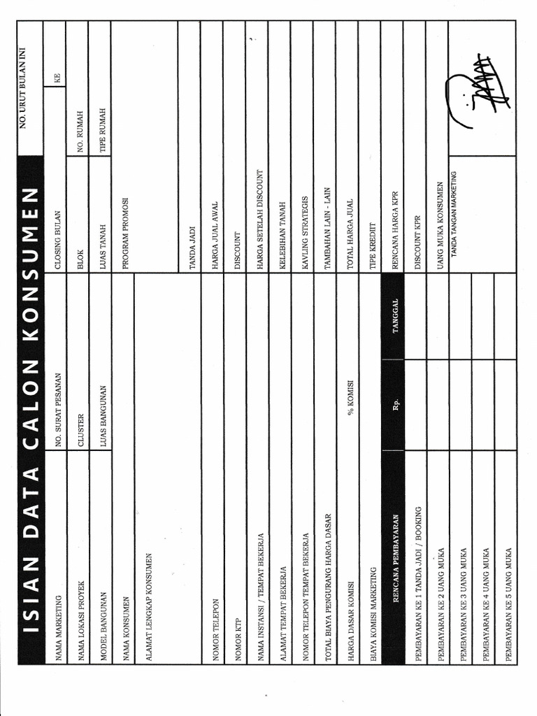 Isian Data Konsumen-1 | PDF