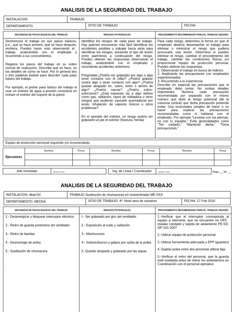 Formato AST Guía Ejemplo | PDF