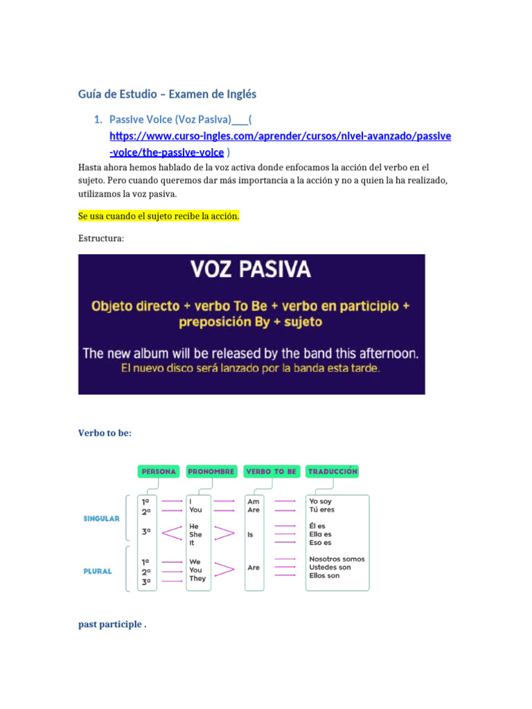 Guia Estudio Ingles Examen | PDF