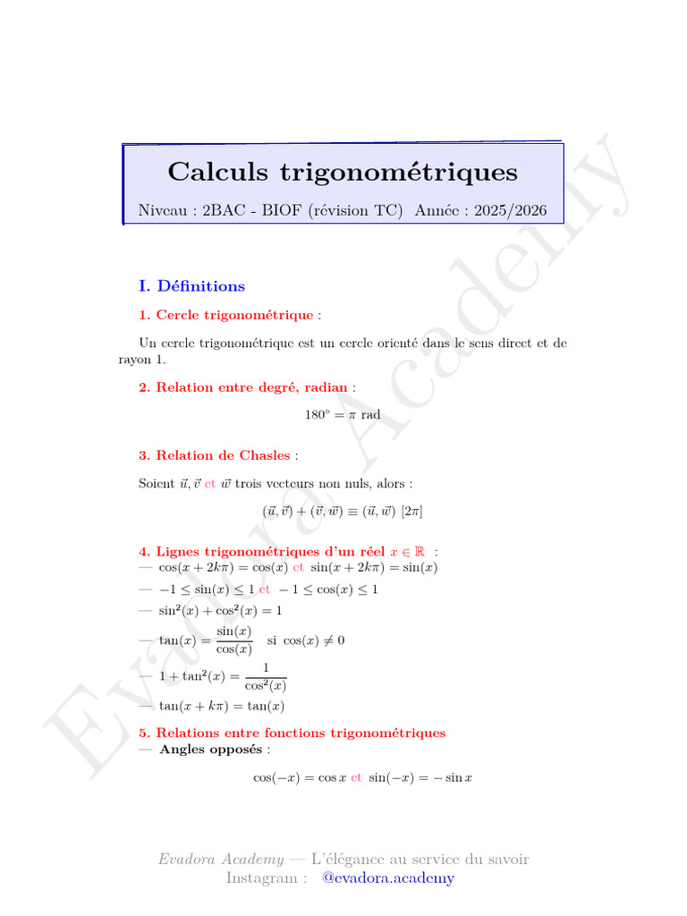 Formules de l'angle au centre | PDF | Angle | Géométrie