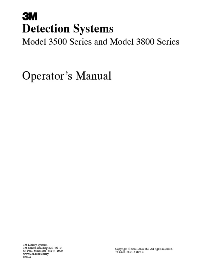 3M Library Detection Systems Manual | PDF | Fuse (Electrical) | Libraries
