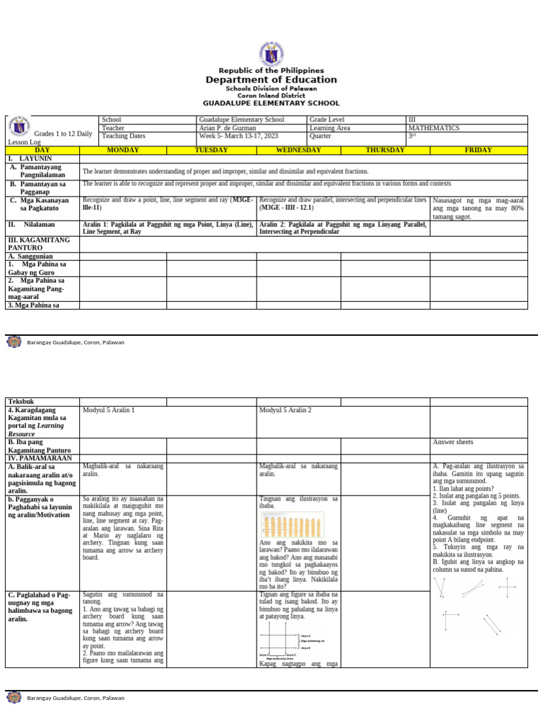 Math DLL Quarter 3 Week 5 | PDF