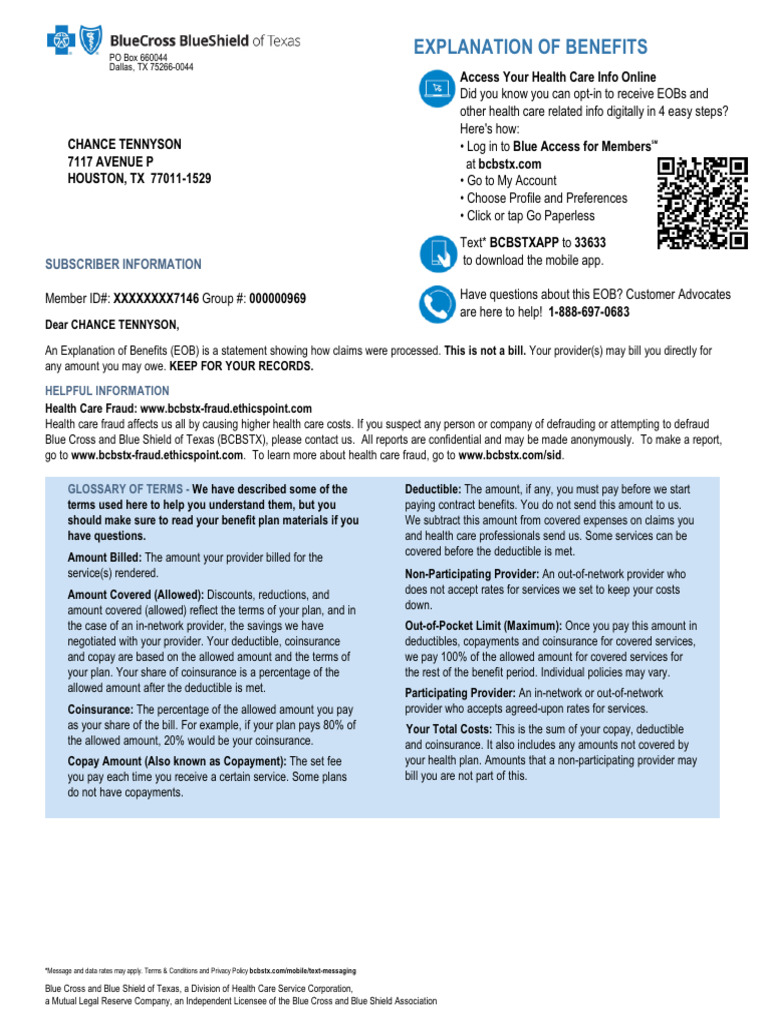 Explanation of Benefits: Access Your Health Care Info Online | PDF ...