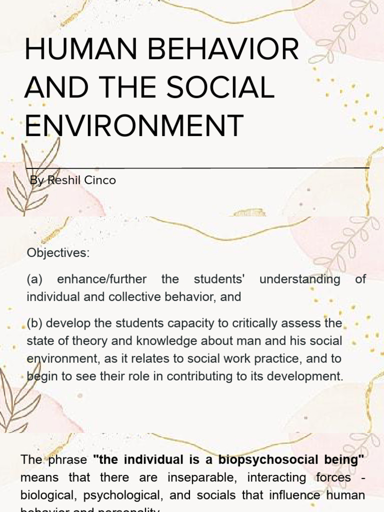 Human Behavior and The Social Environment (RC-BSSW) | PDF | System ...