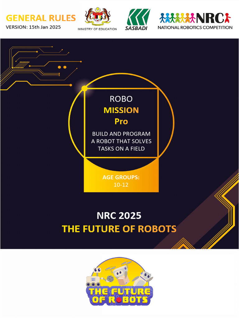 NRC 2025 RoboMission Pro General Rules | PDF | Complexity | Robot