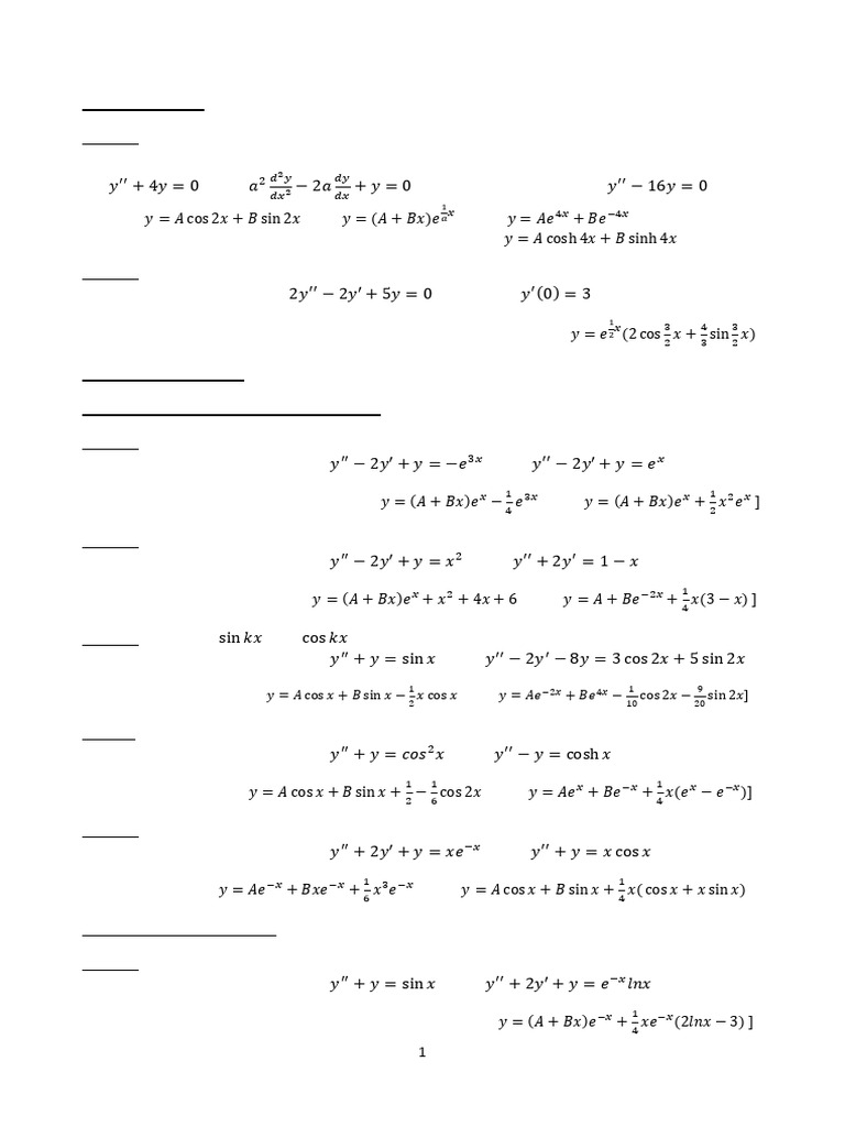 (Handout) Chapter 2 Second Order ODE | PDF | Ordinary Differential Equation | Equations