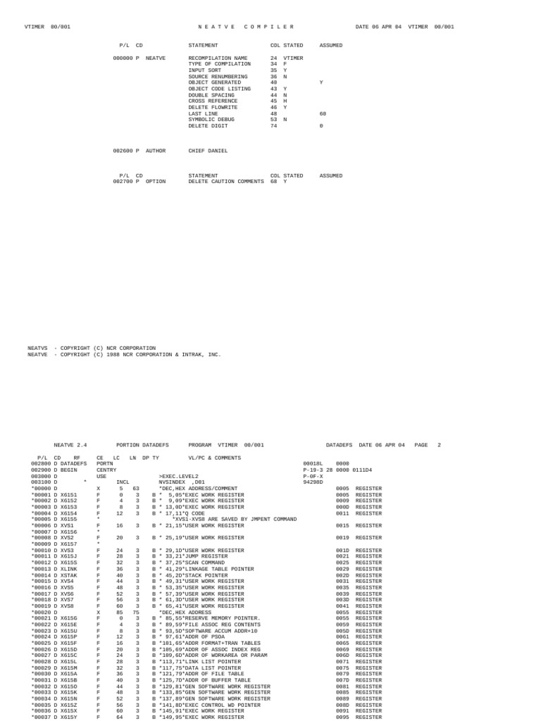 VTIMER Compilation Overview | PDF | Computer Data | Computer Architecture