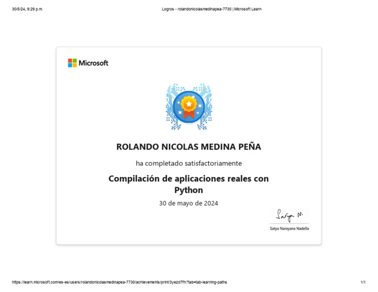 Certificado Compilación de Aplicaciones Reales Con Python | PDF