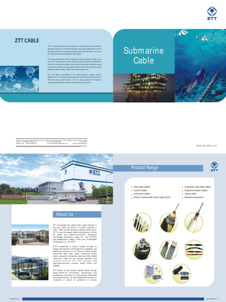 Submarine Cable Catalog R3 | PDF | Cable | Wire