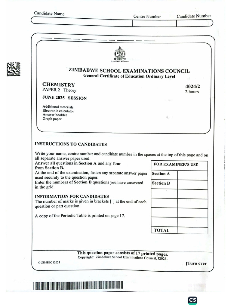 Chemistry P2 June 2025 | PDF