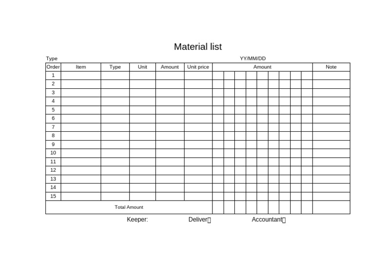 Material List | PDF