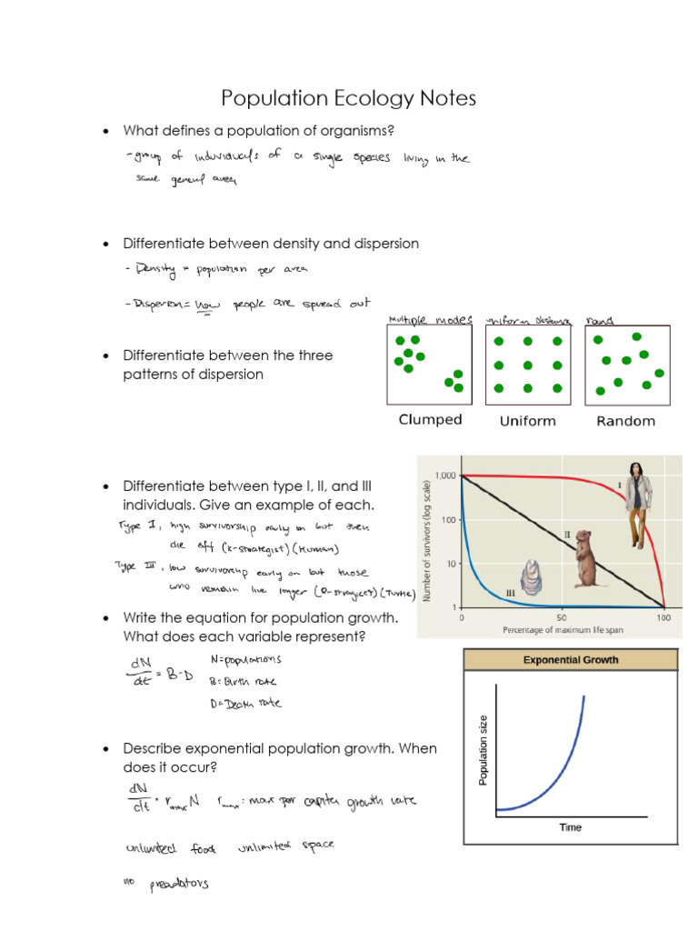 Population Ecology Notes | PDF