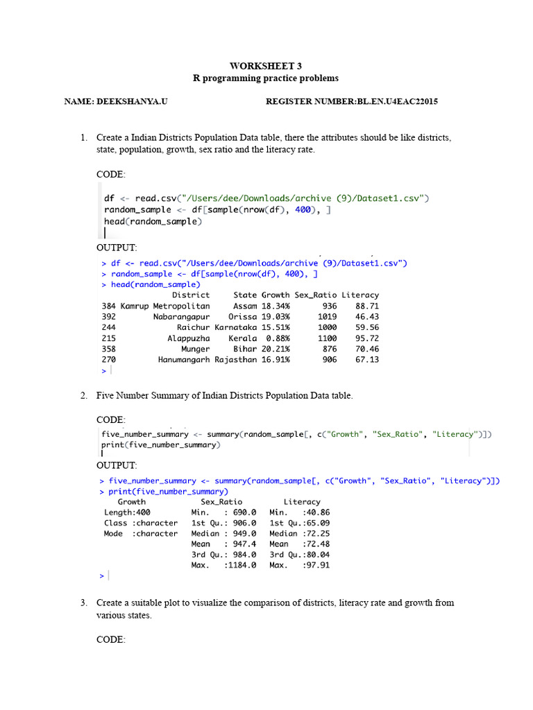 Worksheet3 (EAC22015) | PDF