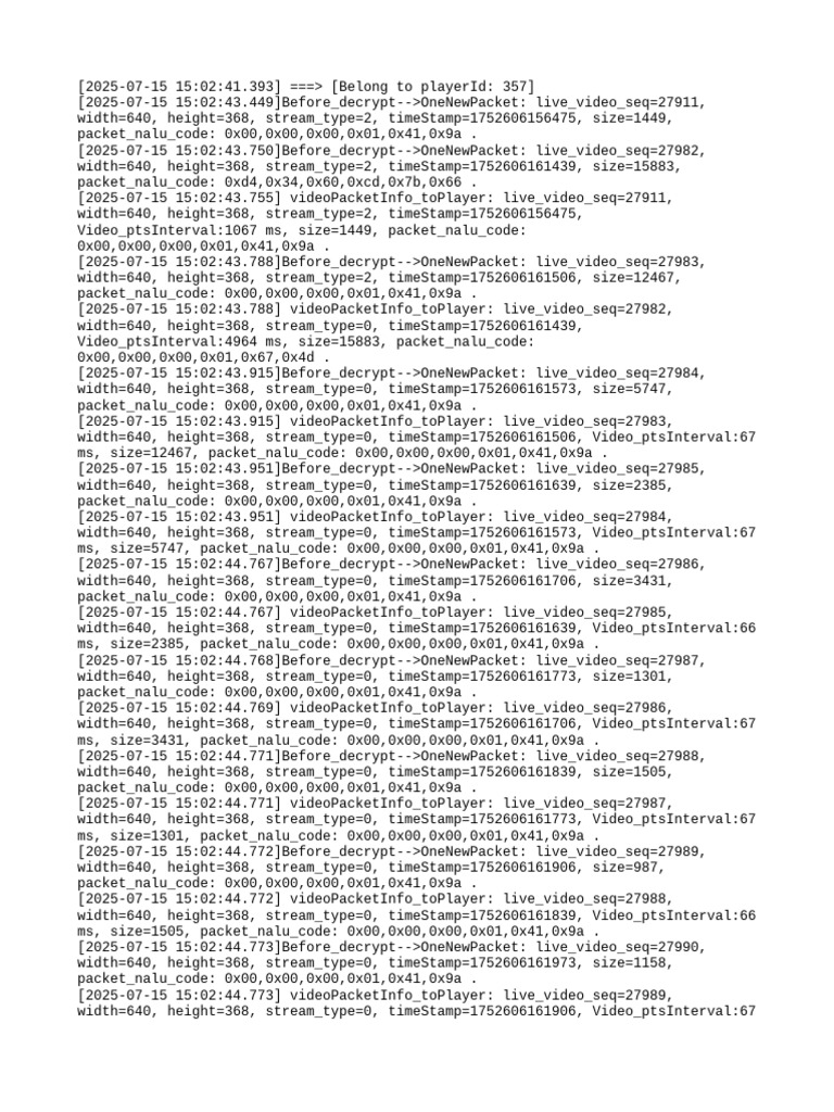Live Video Info Log | PDF