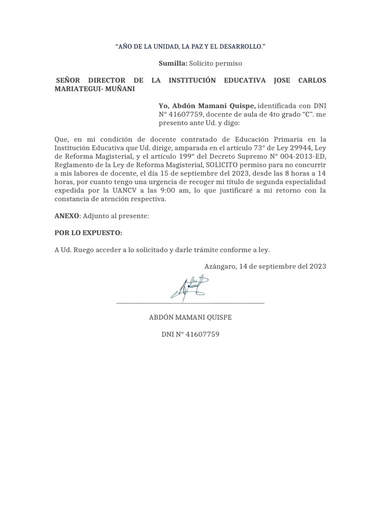 Oficio de Permiso | PDF