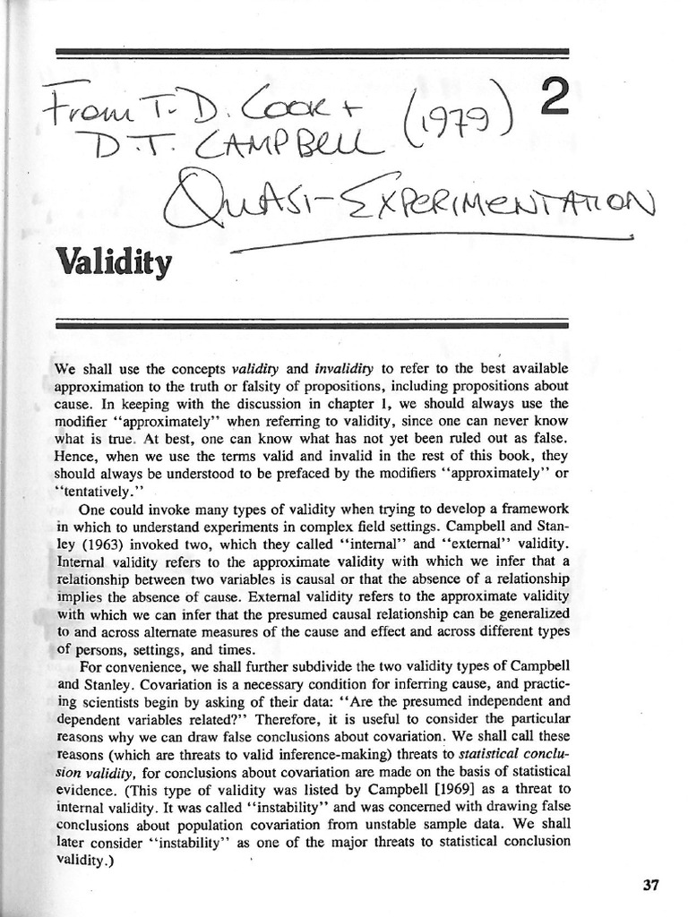 Cook&Campbell 1979 Validity | PDF