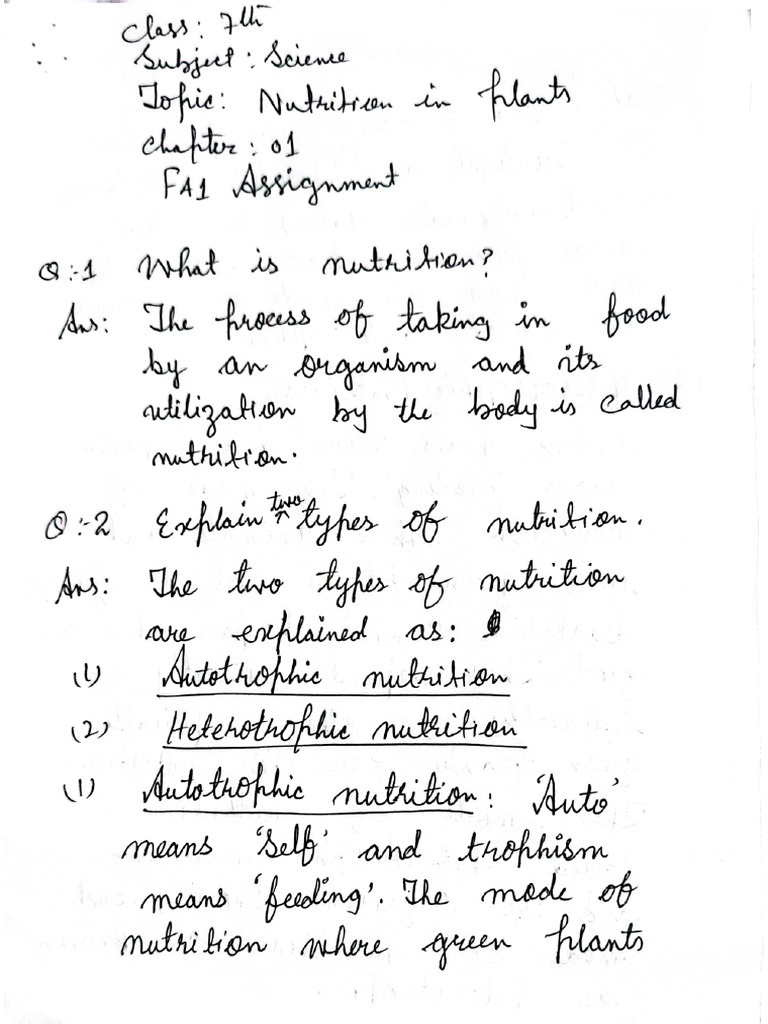 7th Science Nutrition in Plants | PDF