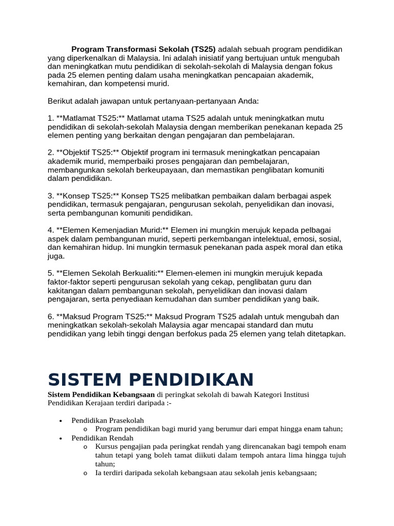 Program Transformasi Sekolah | PDF