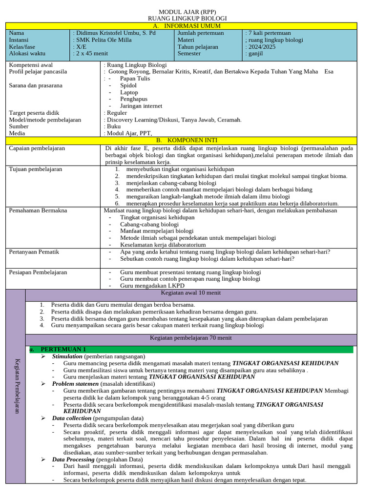 Modul Ajar Bab1 | PDF