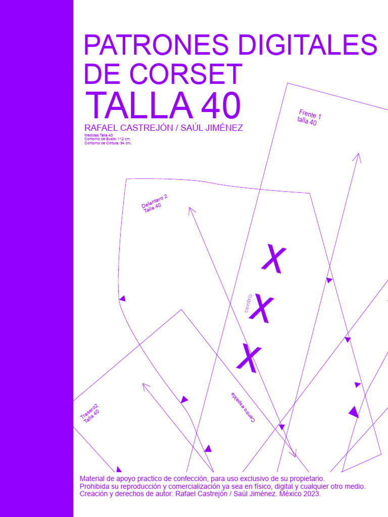 Patrones Digitales de Corset Talla 40 | PDF