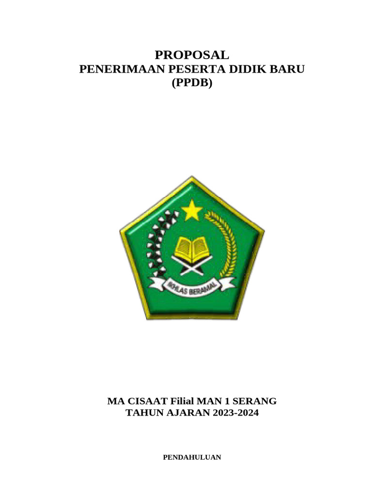PPDB MA Cisaat Filial MAN 1 Serang 2023 | PDF