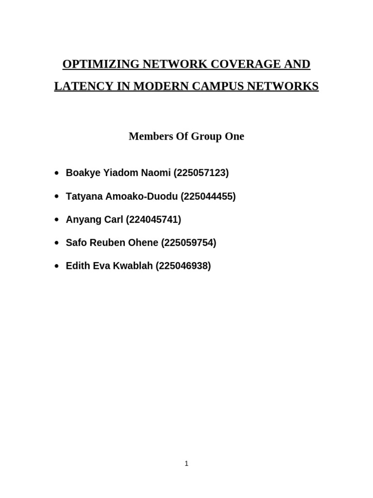 Optimizing Network Coverage and Latency in Modern Campus Networks | PDF | Computer Network ...