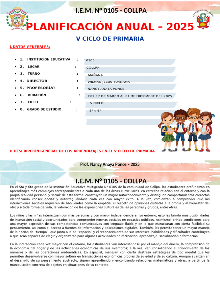 Plan Anual 2025 - Nancy Anaya | PDF | Decimal | Ecuaciones