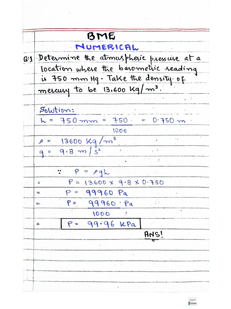 Bme (Numericals) | PDF