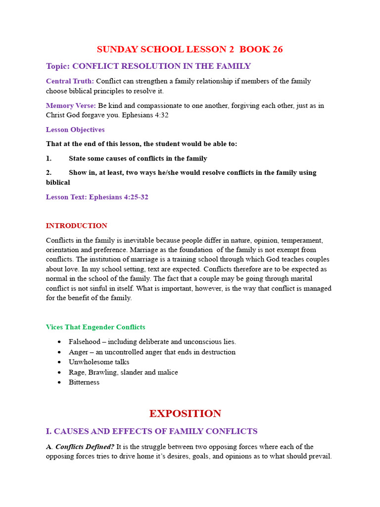 Family Conflict Resolution Strategies | PDF | Forgiveness | Psychology