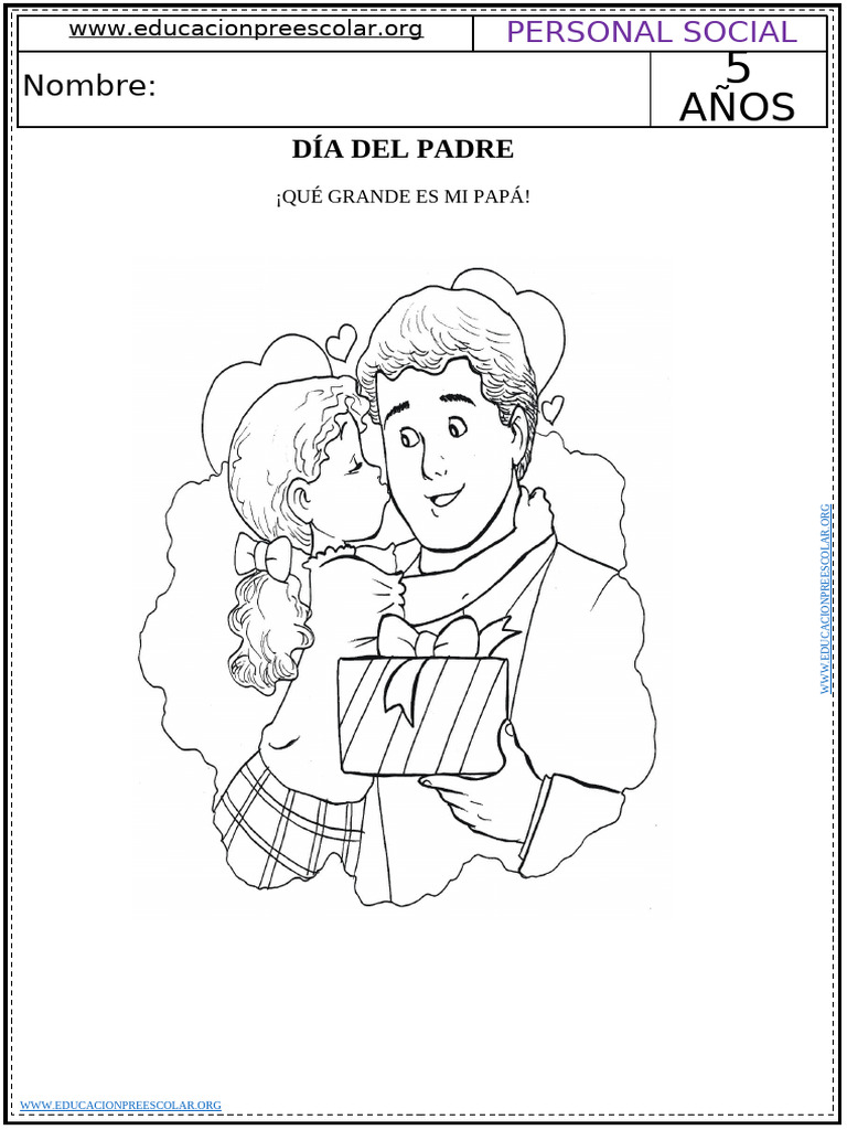 Actividad Del Dia Del Padre Niños de 5 Años | PDF