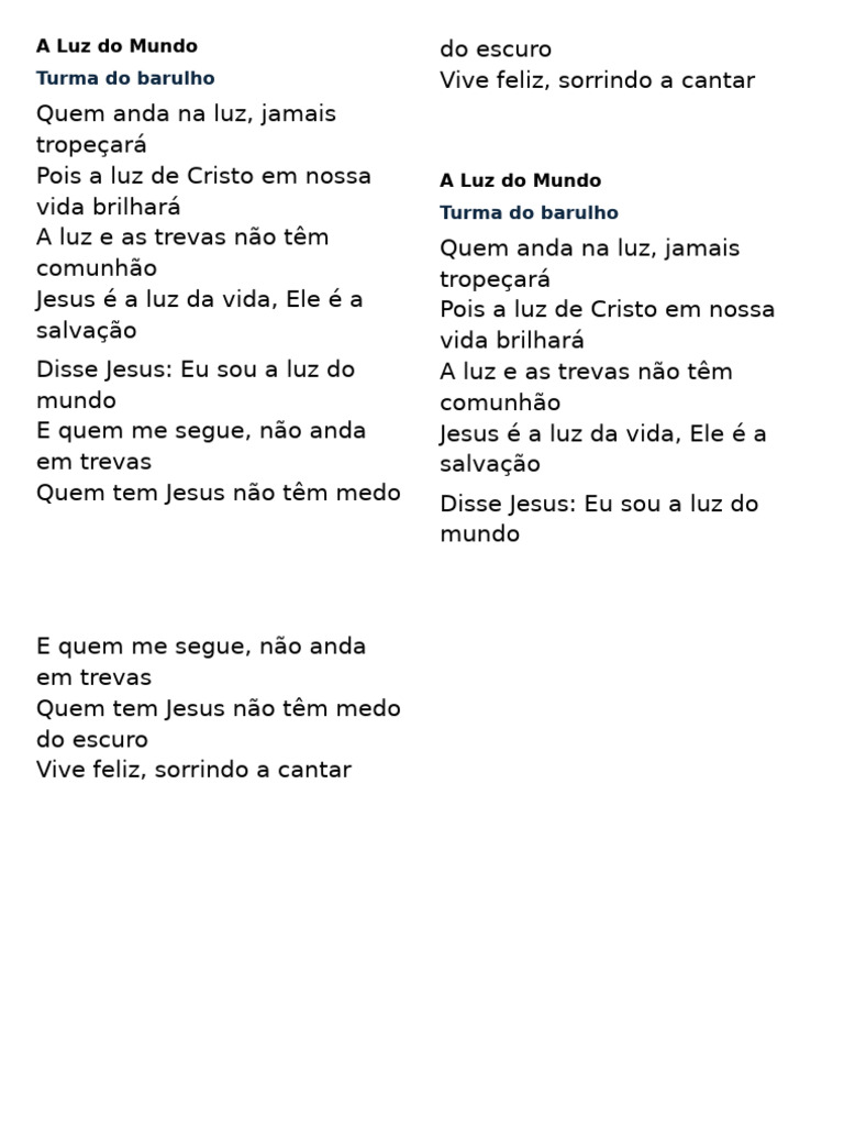 Luz do Mundo: Esperança e Fé | PDF