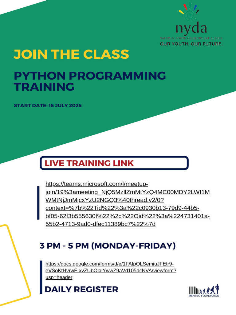 Python Programming Class Link-2025 | PDF