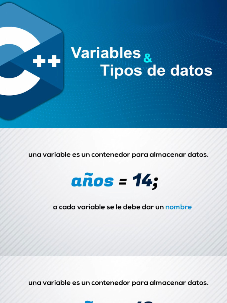 Variables y Tipos de Datos Con C++ | PDF