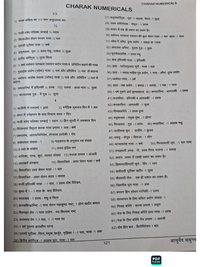 Charaka Numericals | PDF