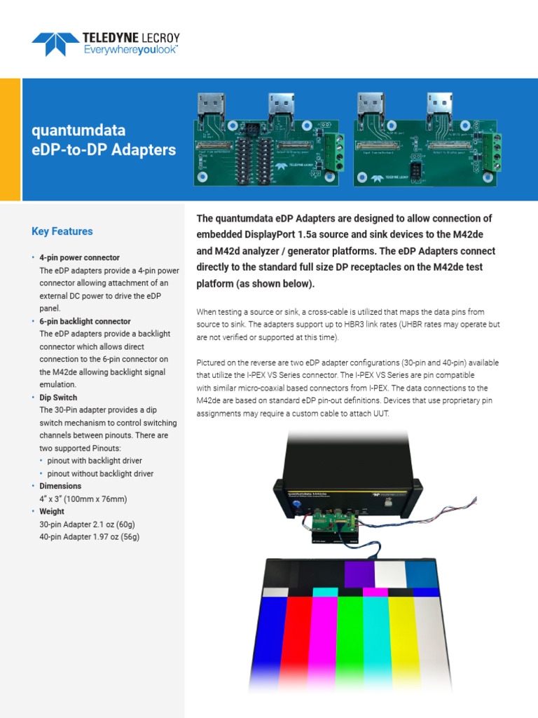 eDP to DP Adapters for M42de Platforms | PDF | Electrical Connector ...