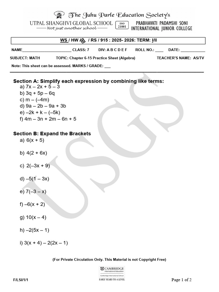 Chapters 6 and Chapter 15 Practice | PDF | Area | Algebra