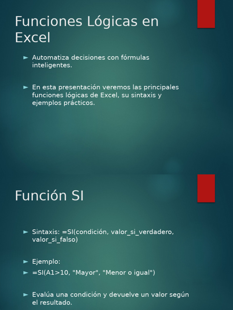 Presentacion de Funciones Logicas de Excel | PDF