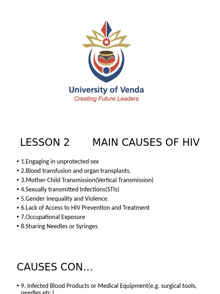 Hiv Lesson 2 2024-1 | PDF | Sexually Transmitted Infection | Tuberculosis