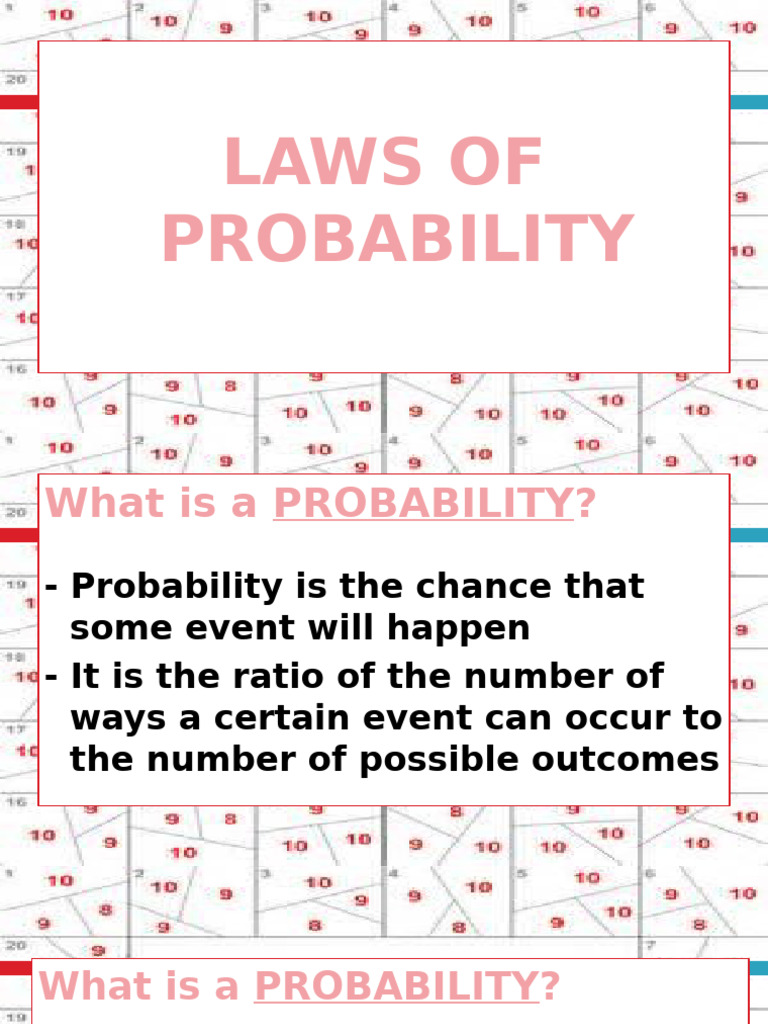 Laws of Probability | PDF | Probability | Odds